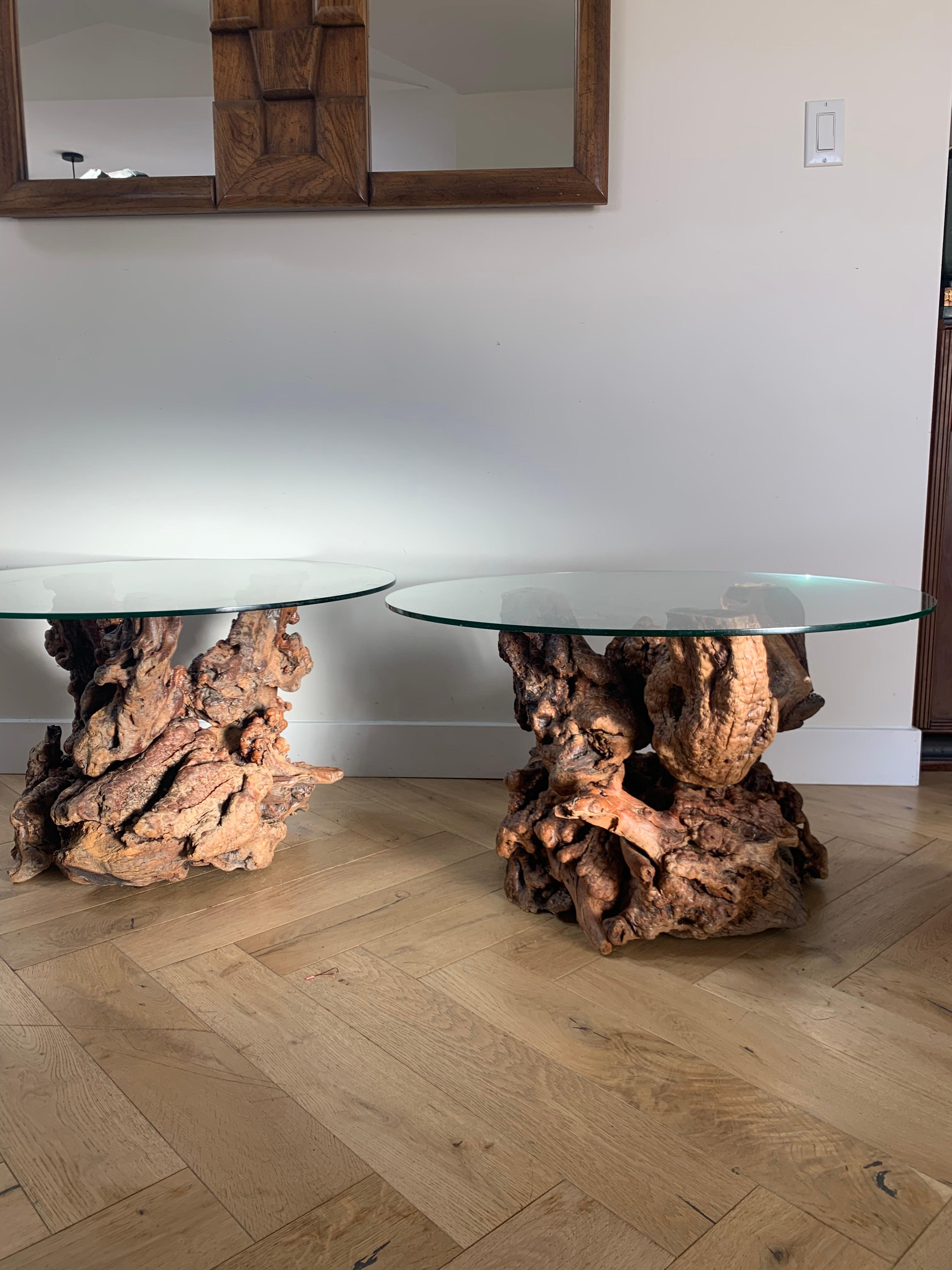 1960s Organic Root Wood Side Tables at 1stDibs