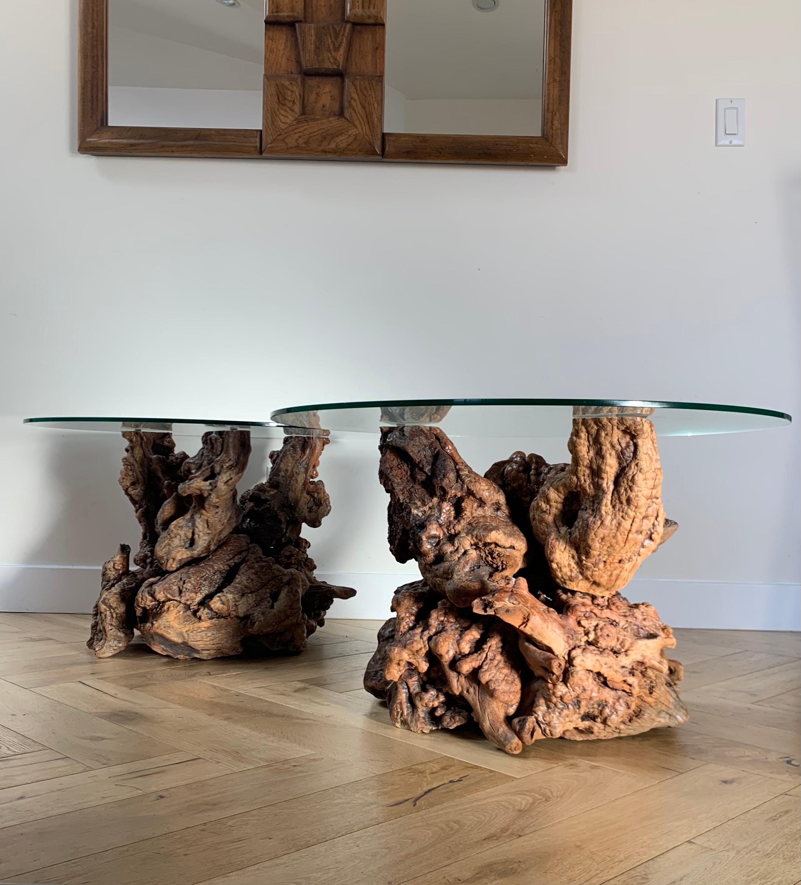 1960s Organic Root Wood Side Tables at 1stDibs