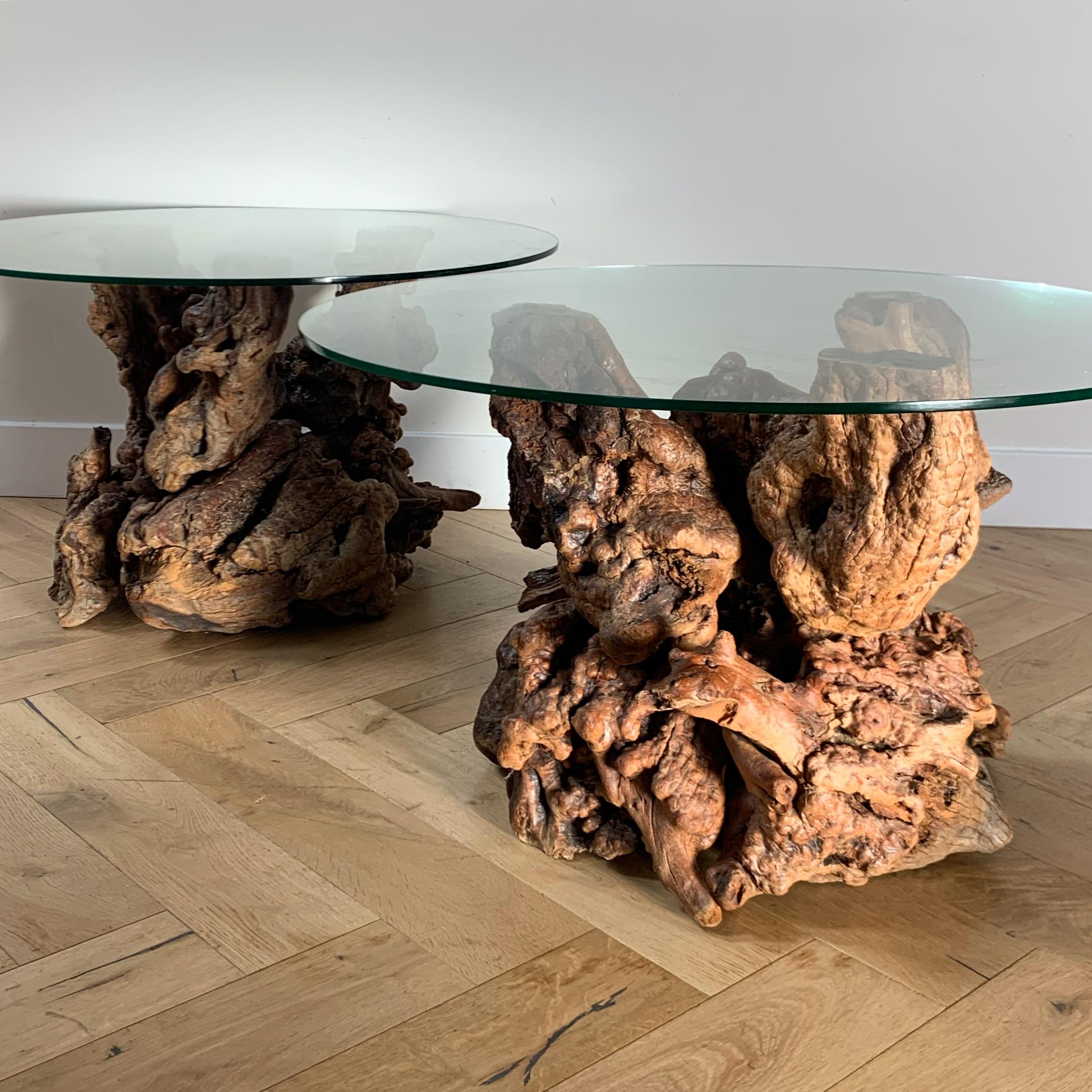 1960s Organic Root Wood Side Tables at 1stDibs