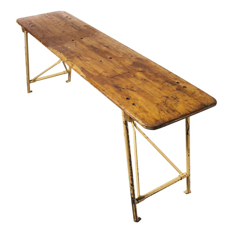 1960's Original Heavy Duty French Army Trestle Dining Table '1097.7' at ...