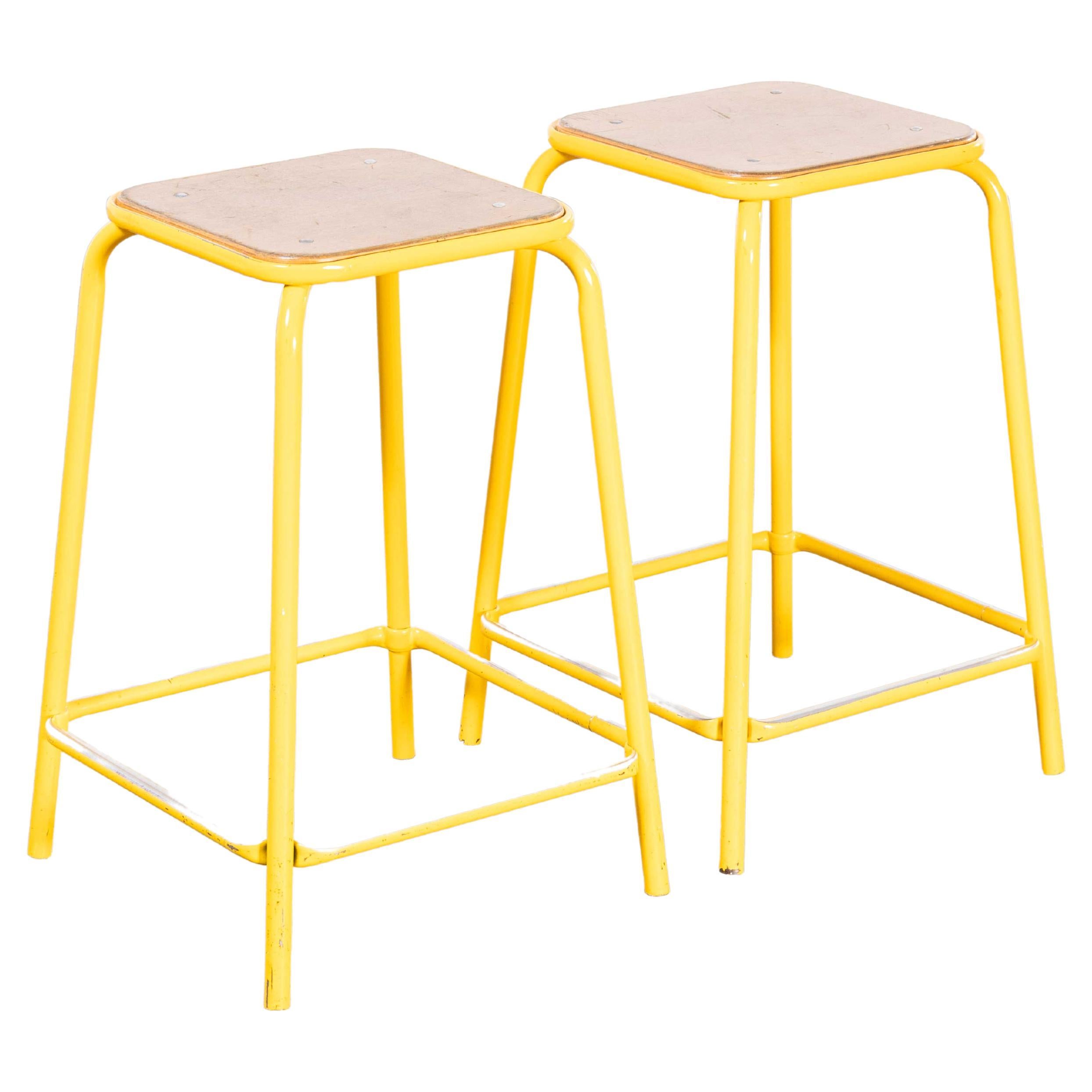 1960's Original Mullca French High Stools, Yellow, Good Quantities ...