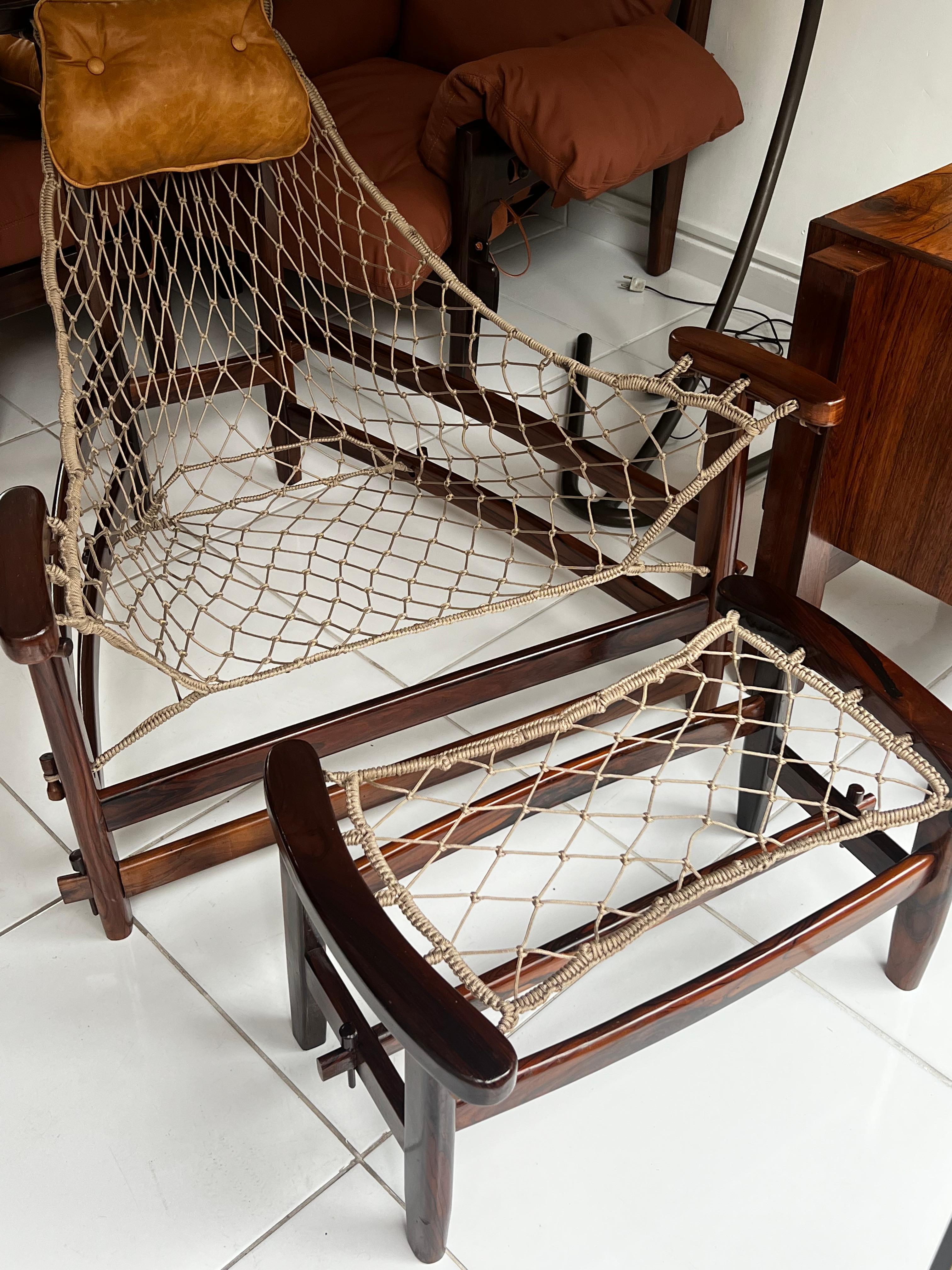 1960s Original Vintage Jean Gillon Jangada Lounge Chair and Ottoman For ...