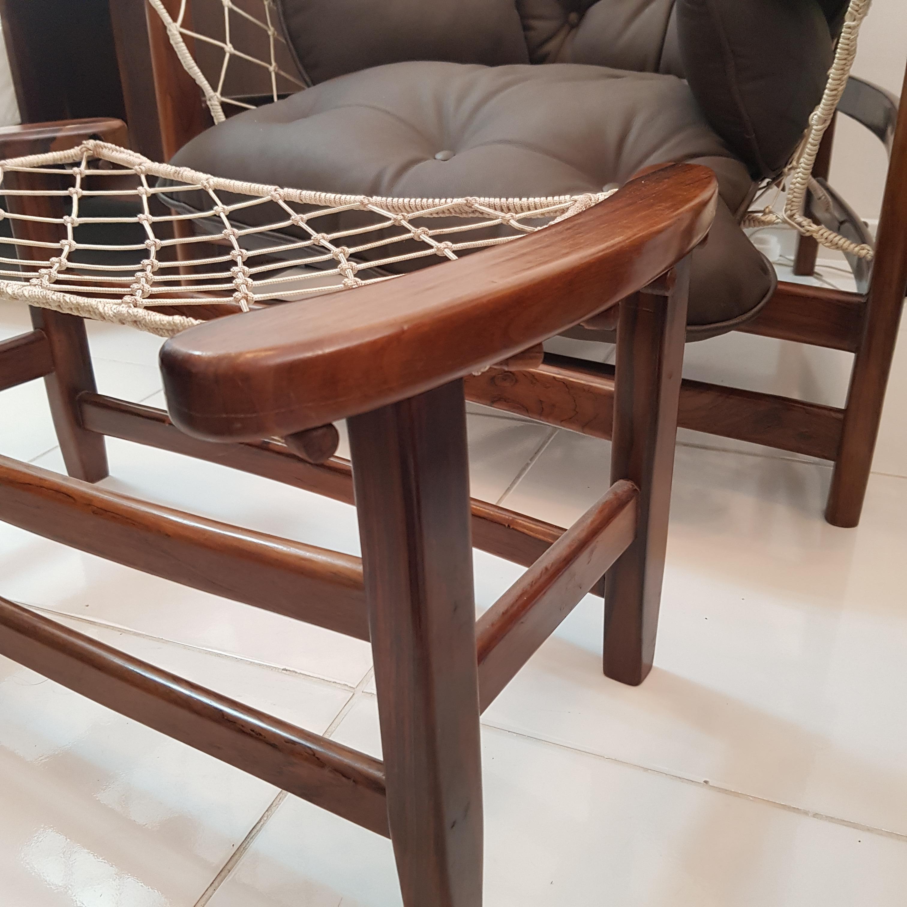 1960s Original Vintage Jean Gillon Jangada Lounge Chair and Ottoman For ...