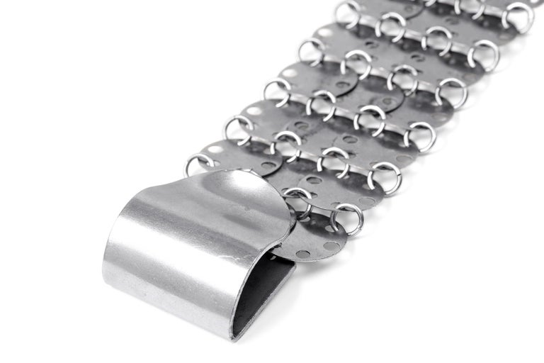 1960s Paco Rabanne Futuristic Metal Disc Chain Belt For Sale at 1stDibs