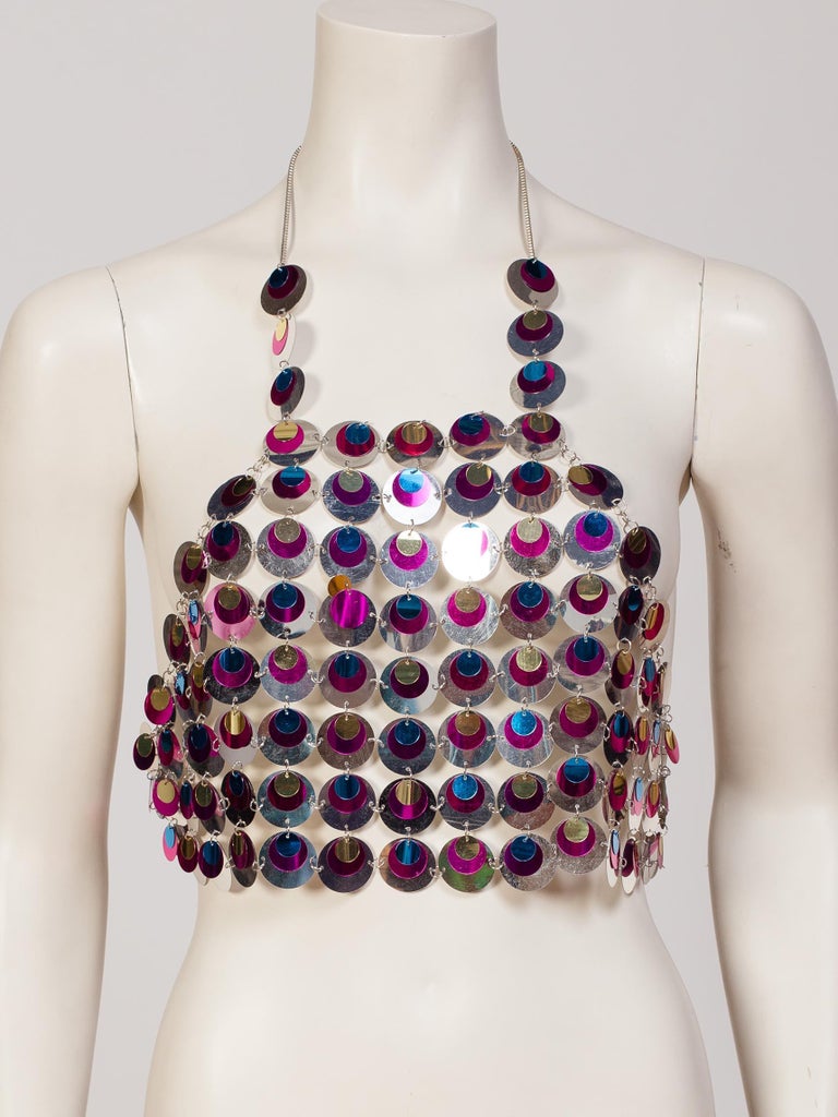 1960s Paco Rabanne Style Sequin Chainmail Top at 1stDibs | paco rabanne ...