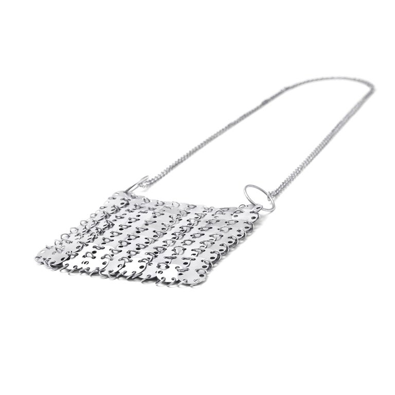 1960s Paco Rabbane Silver Chainmail Shoulder Bag at 1stDibs