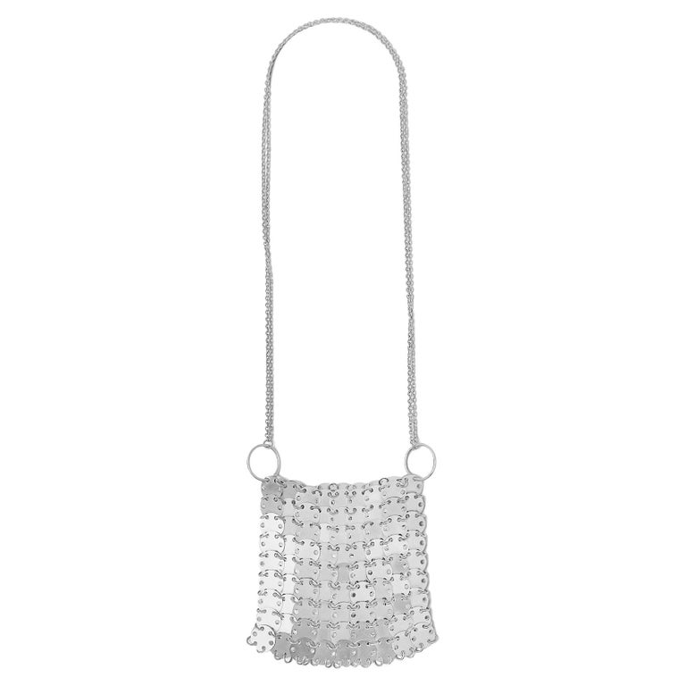1960s Paco Rabbane Silver Chainmail Shoulder Bag at 1stDibs