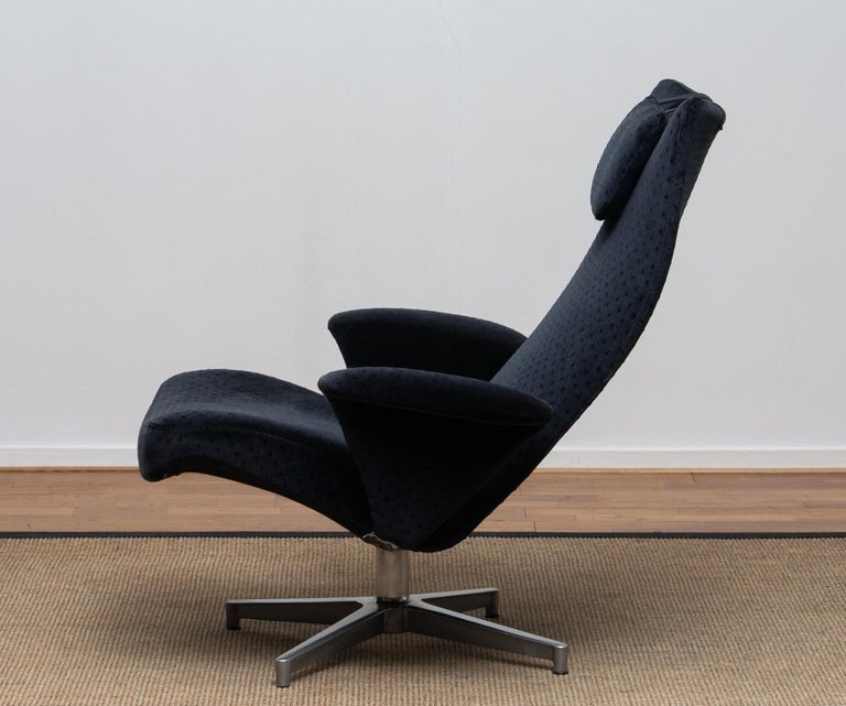 1960s Pair of Black Velvet Contourett Ronto Swivel Chairs by Alf ...