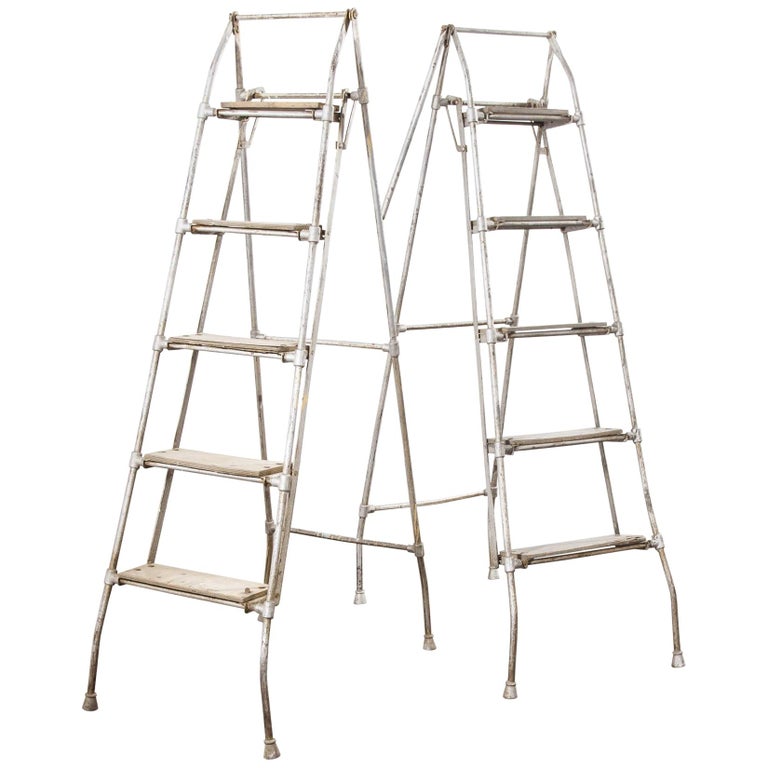 1960s Pair of French Folding Engineers Ladders at 1stDibs