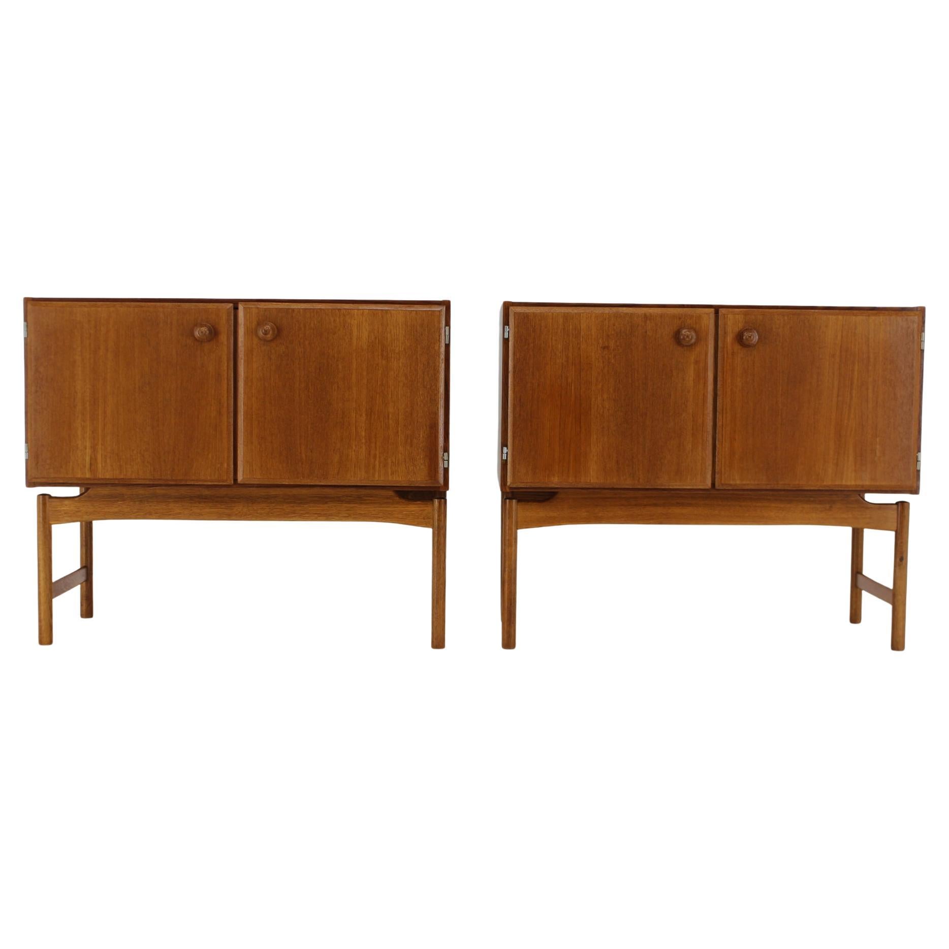 1960s Pair of Rare Teak Cabinets by Krasna Jizba, Czechoslovakia For ...