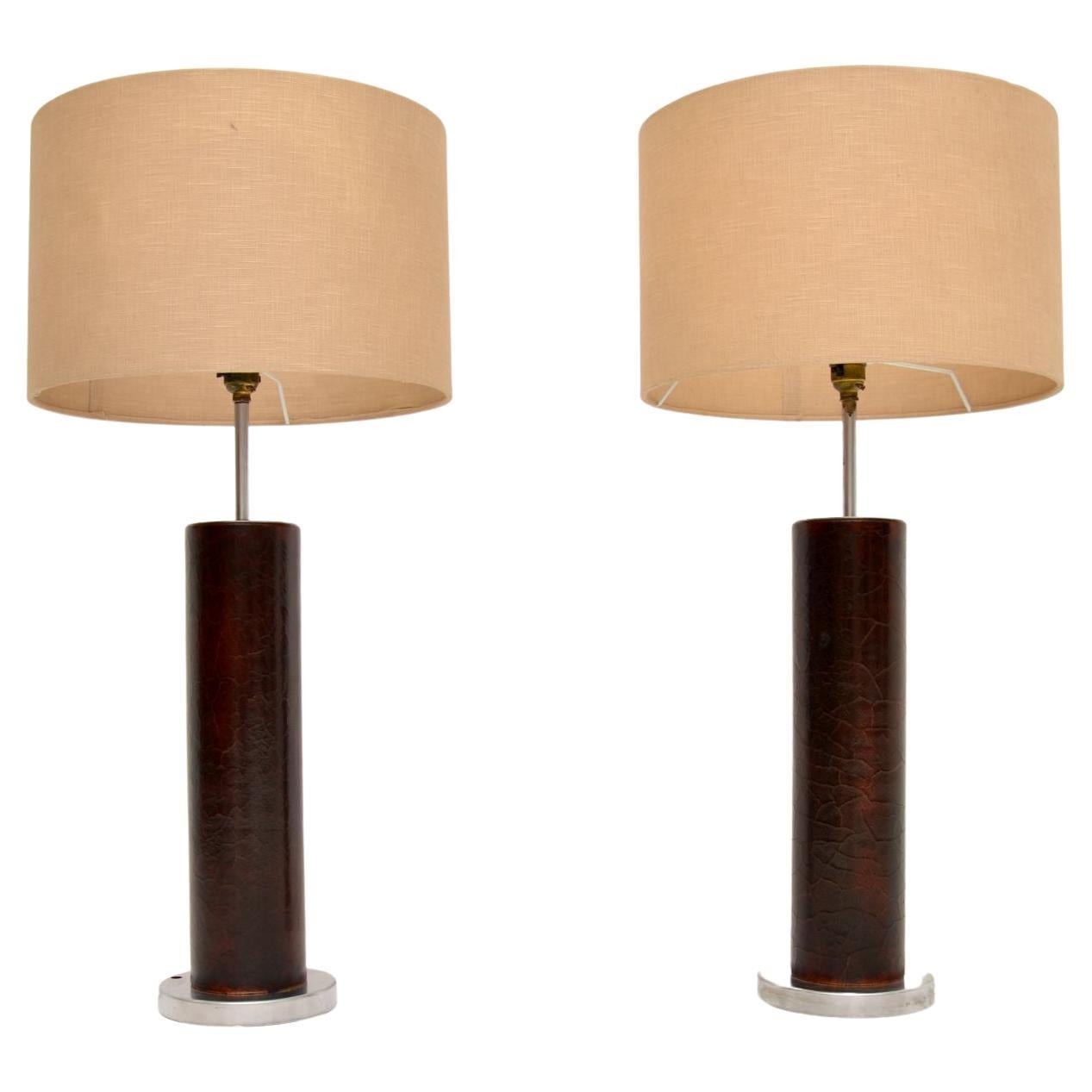 1960s Pair of Vintage Teak Table Lamps at 1stDibs
