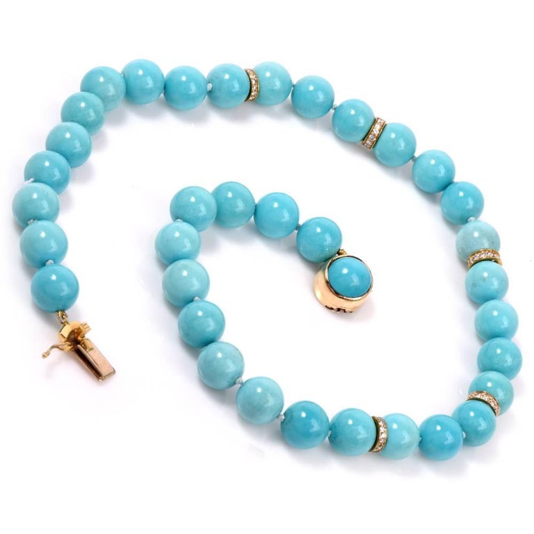 1960s Persian Turquoise Bead Necklace at 1stDibs | persian turquoise ...