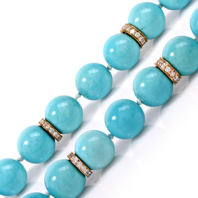 1960s Persian Turquoise Bead Necklace at 1stDibs | persian turquoise ...