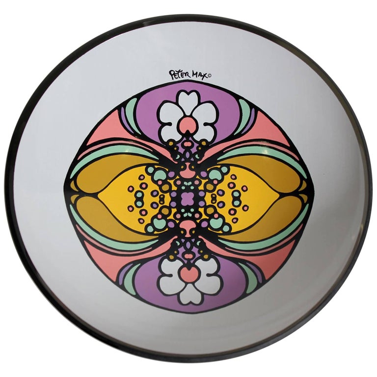 1960s Peter Max Psychedelic Pop Art Glass Bowl at 1stDibs 1960s Peter Max Psychedelic Pop Art Glass Bowl at 1stDibs