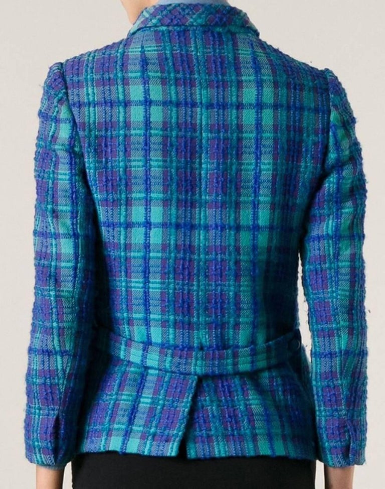 1960s Philippe Venet Blue Woven Wool Jacket at 1stDibs