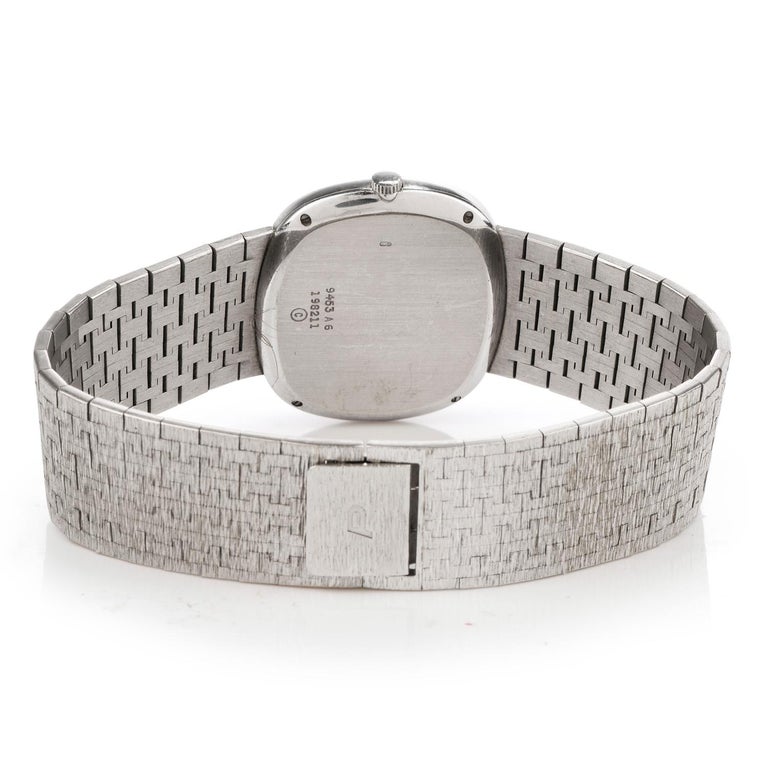 1960s Piaget Black Onyx Dial 18 Karat White Gold Mesh Strap Watch For ...