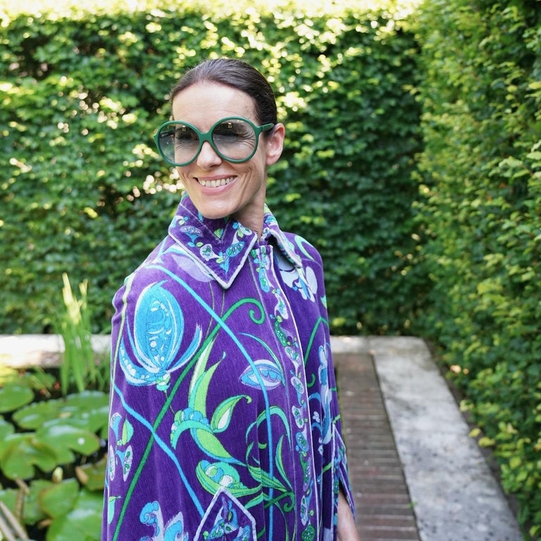 1960s PIERRE CARDIN British Racing Green Oversized Round Sunglasses ...