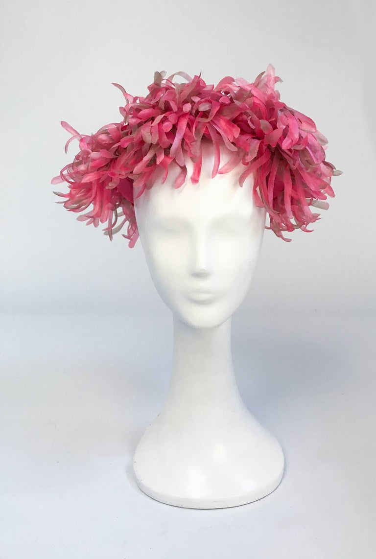 Pink Flower and Foliage Hat, 1960s at 1stDibs