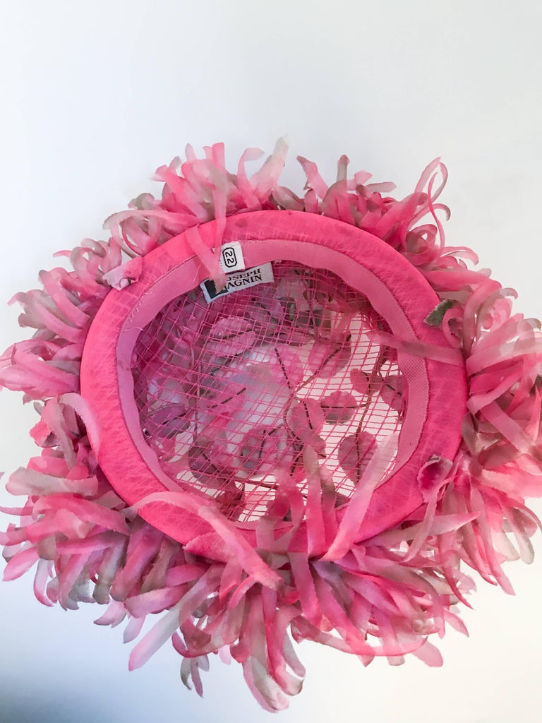 Pink Flower and Foliage Hat, 1960s at 1stDibs