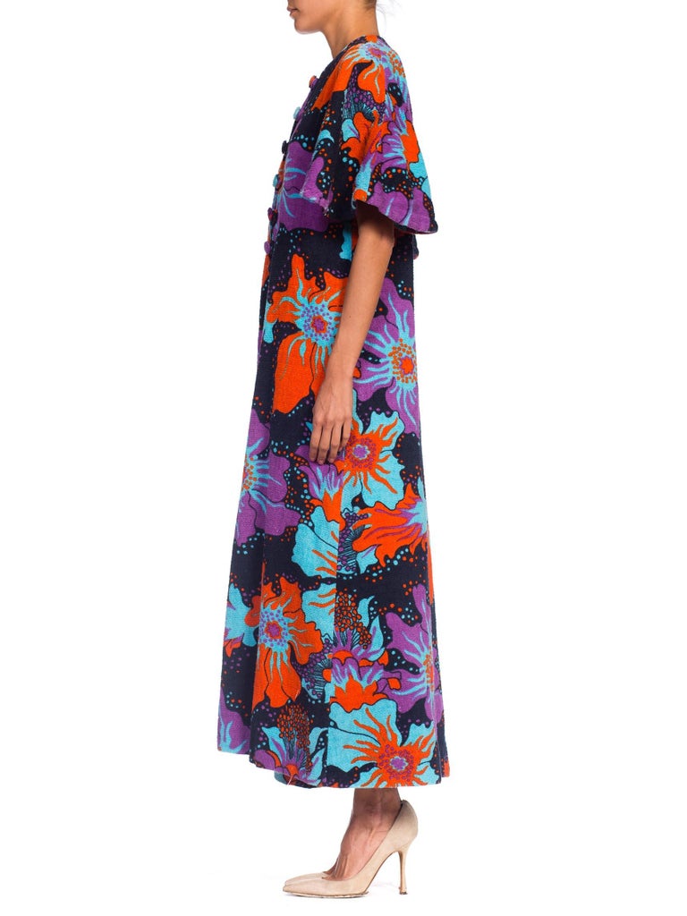 1960S 1960'S Psychedelic Terry Cloth Maxi Dress Cover Up at 1stDibs