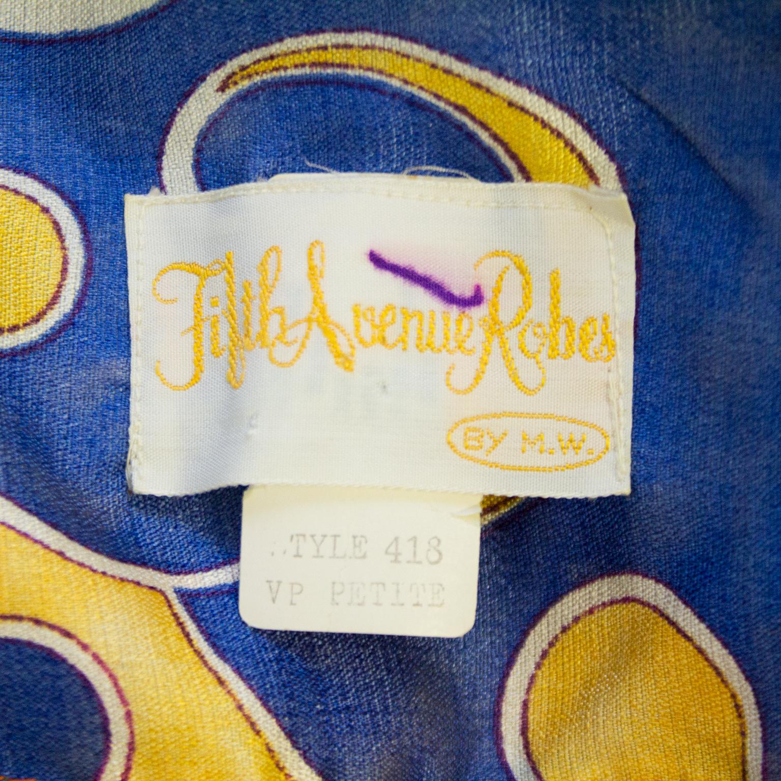 1960s Rayon Bohemian Caftan with Cape Attachment at 1stDibs