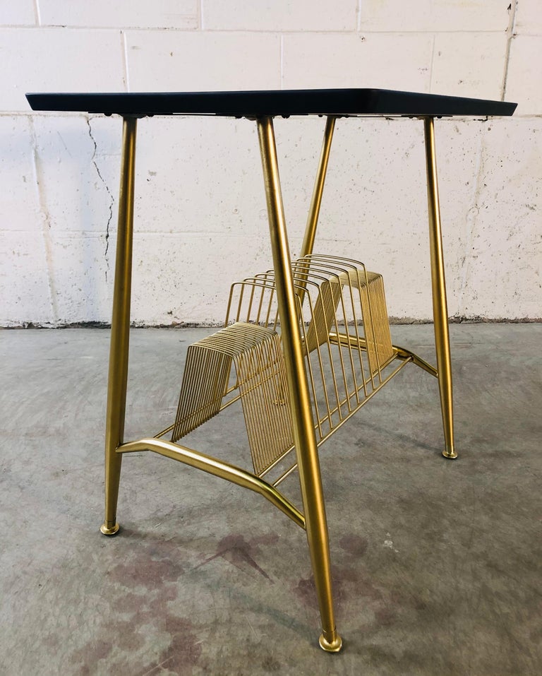 1960s Record Metal Stand Table For Sale at 1stDibs
