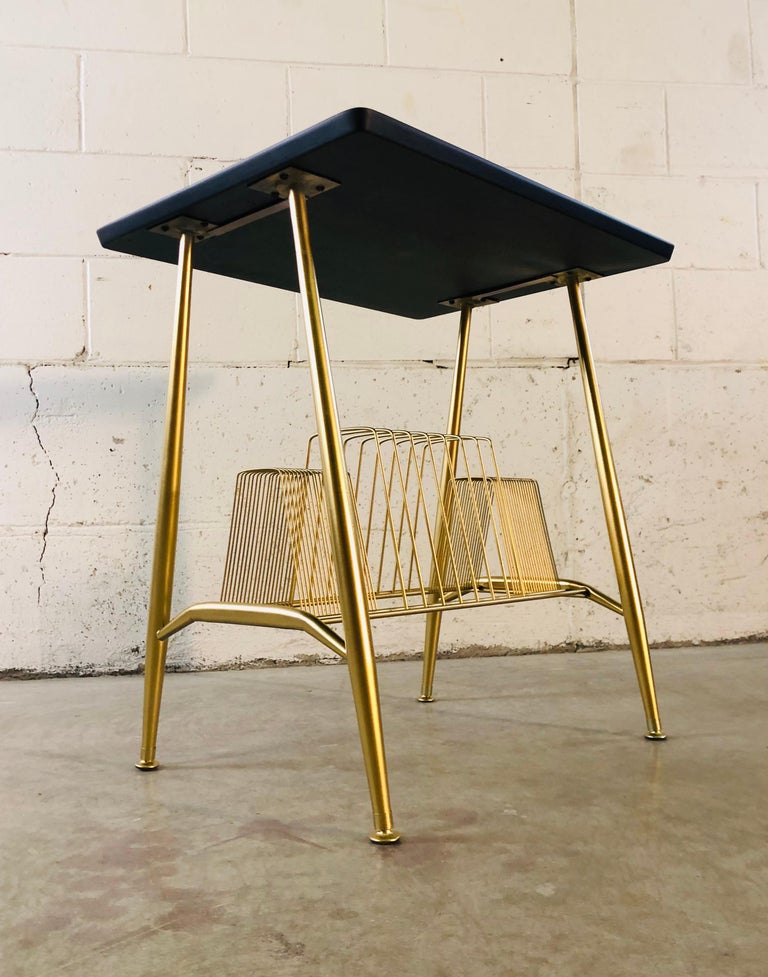 1960s Record Metal Stand Table For Sale at 1stDibs