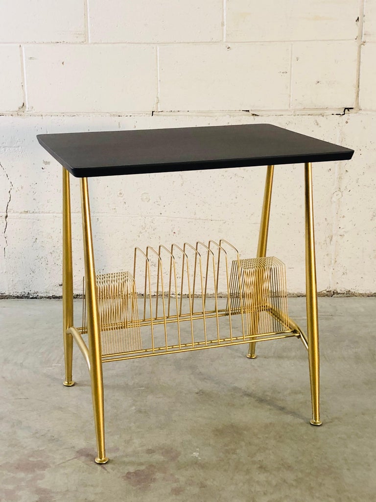1960s Record Metal Stand Table For Sale at 1stDibs