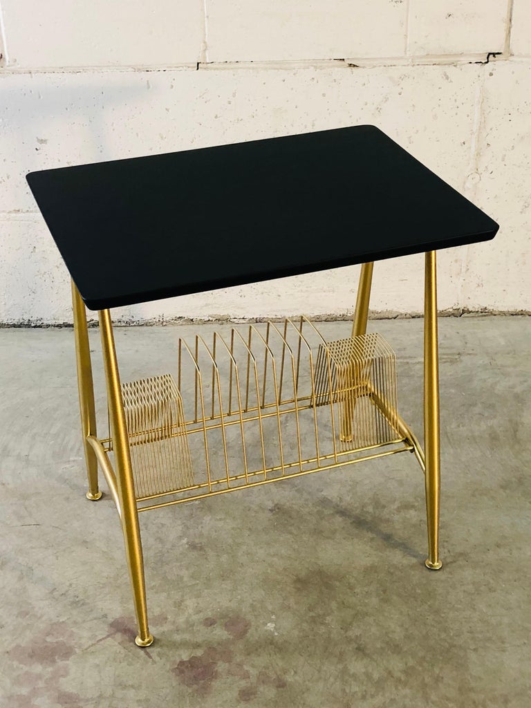 1960s Record Metal Stand Table For Sale at 1stDibs