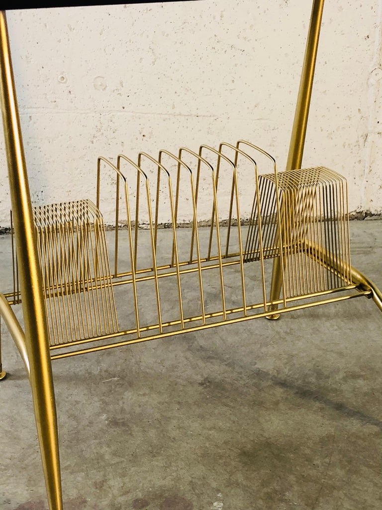 1960s Record Metal Stand Table For Sale at 1stDibs