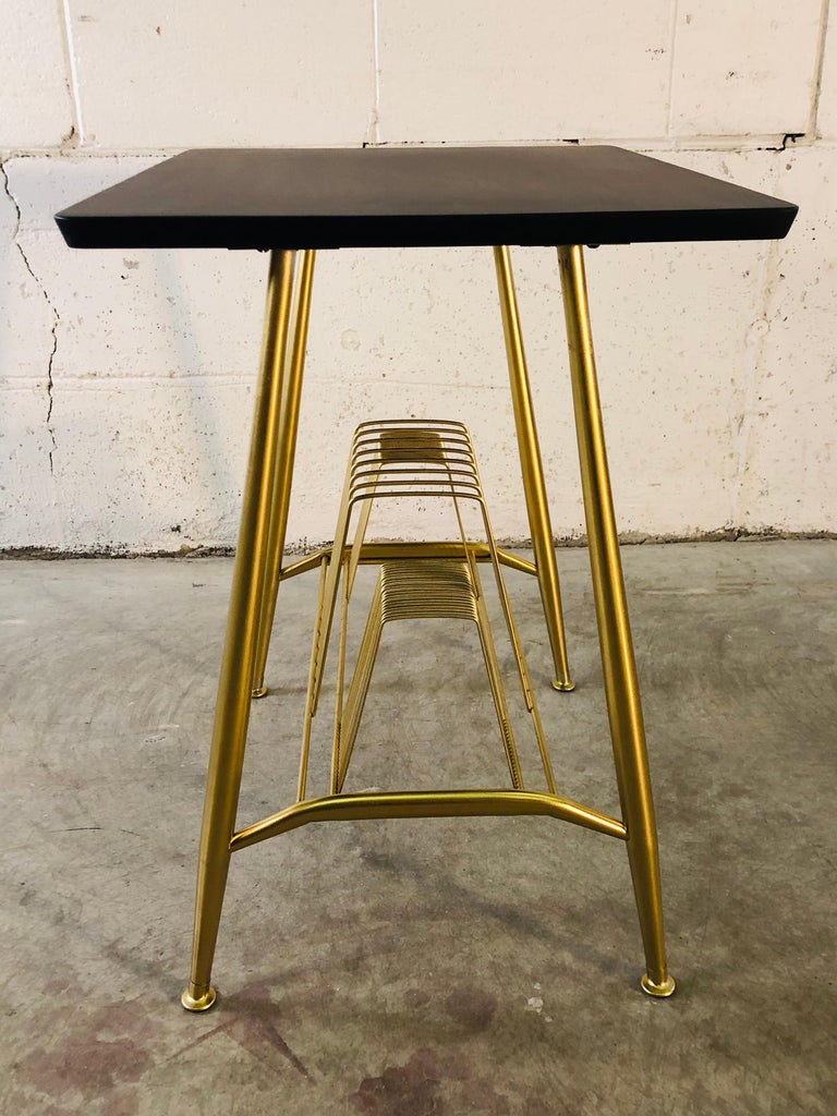 1960s Record Metal Stand Table For Sale at 1stDibs