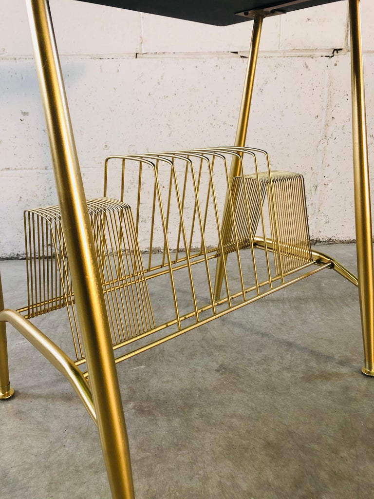 1960s Record Metal Stand Table For Sale at 1stDibs