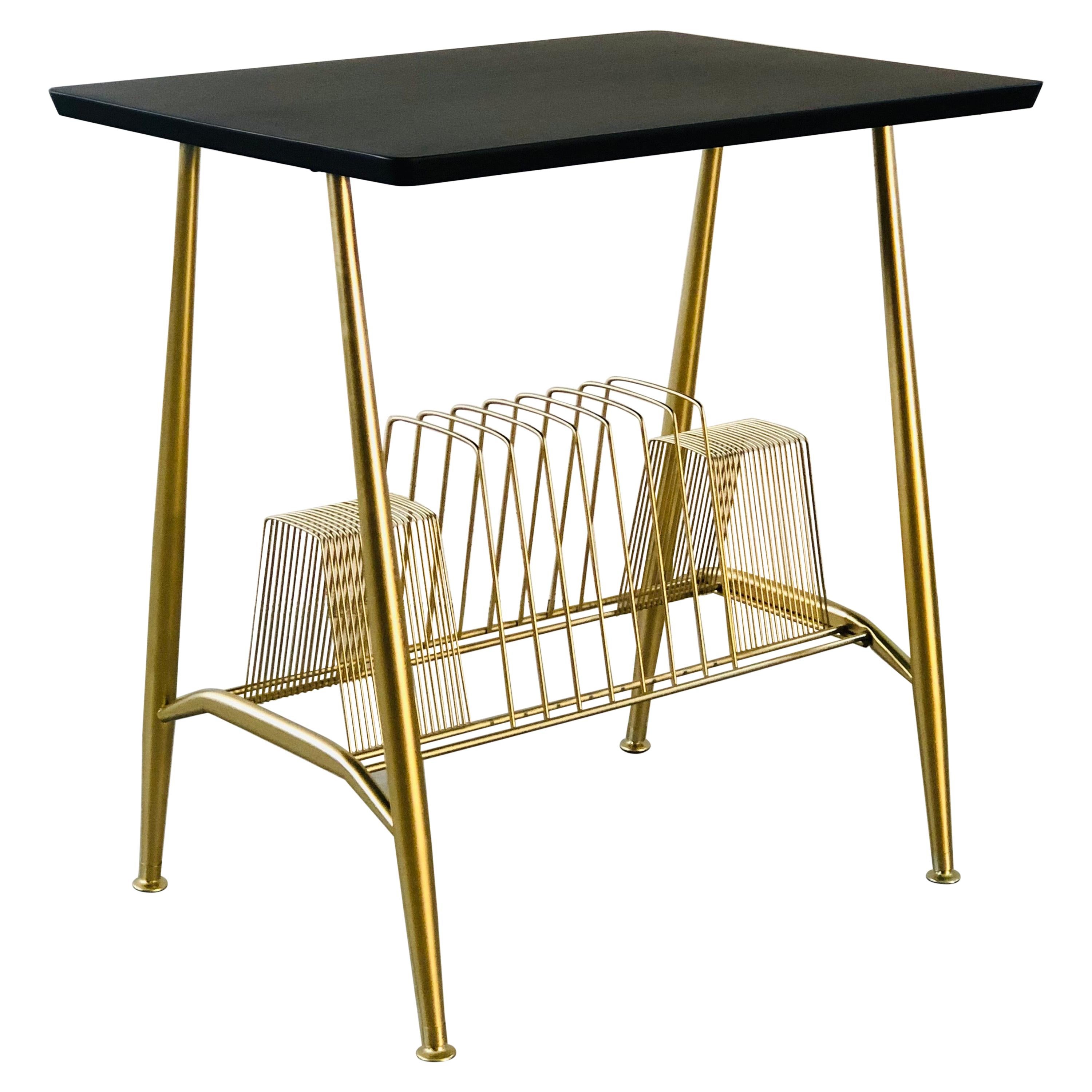 1960s Record Metal Stand Table For Sale at 1stDibs