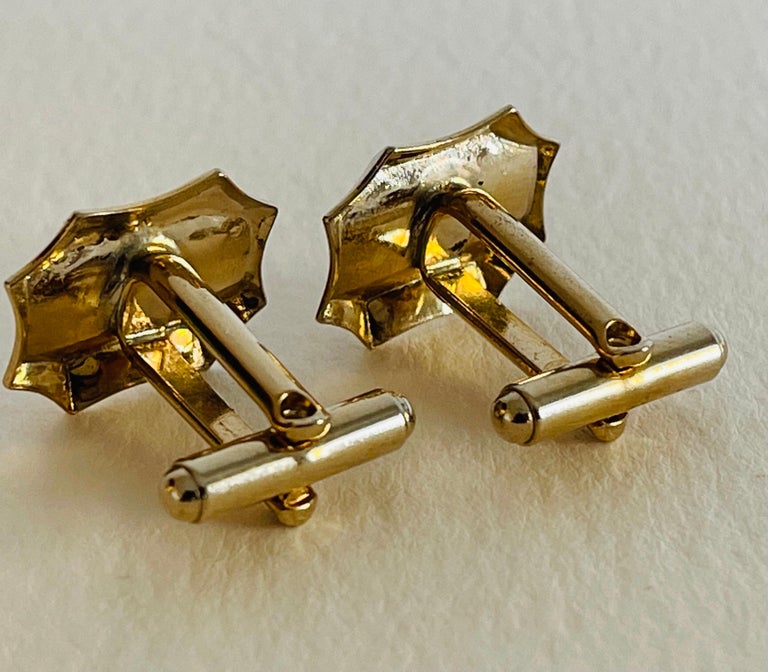1960s Rectangular Gilt Cufflinks, Pr For Sale at 1stDibs