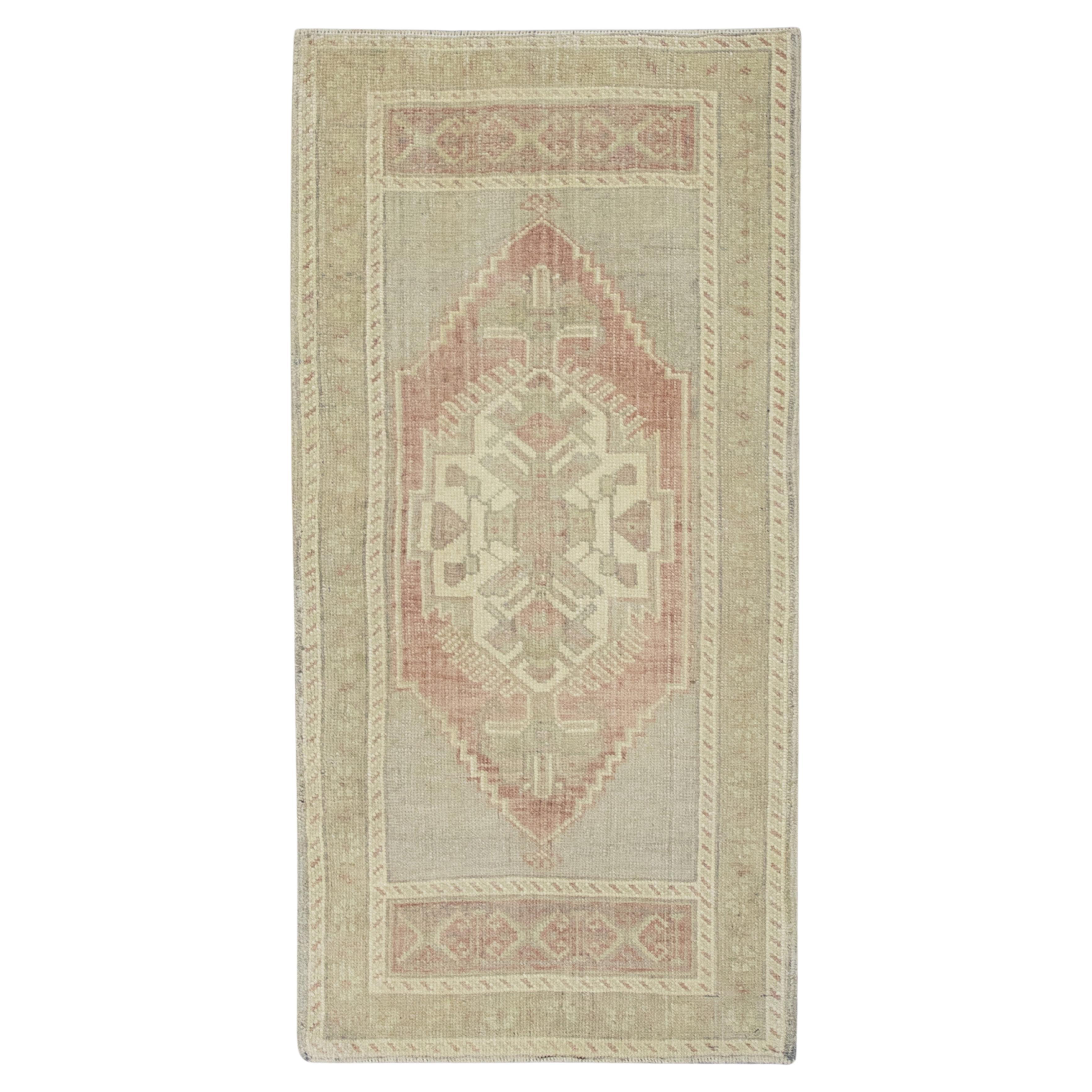 1960s Red and Beige Vintage Turkish Mini Rug 1'9" X 3'7" For Sale at ...