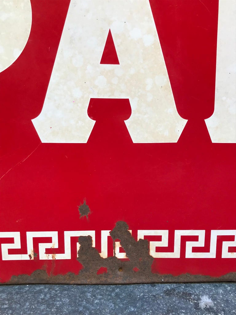 1960s Red Enamel Metal Vintage Italian Bitter Campari Sign at 1stDibs