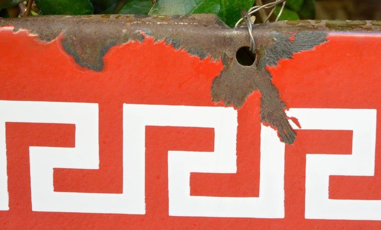 1960s Red Enamel Metal Vintage Italian Campari Sign at 1stDibs