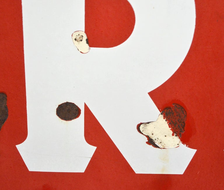 1960s Red Enamel Metal Vintage Italian Campari Sign at 1stDibs