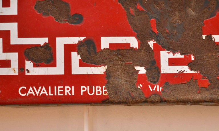 1960s Red Enamel Metal Vintage Italian Campari Soda Sign at 1stDibs