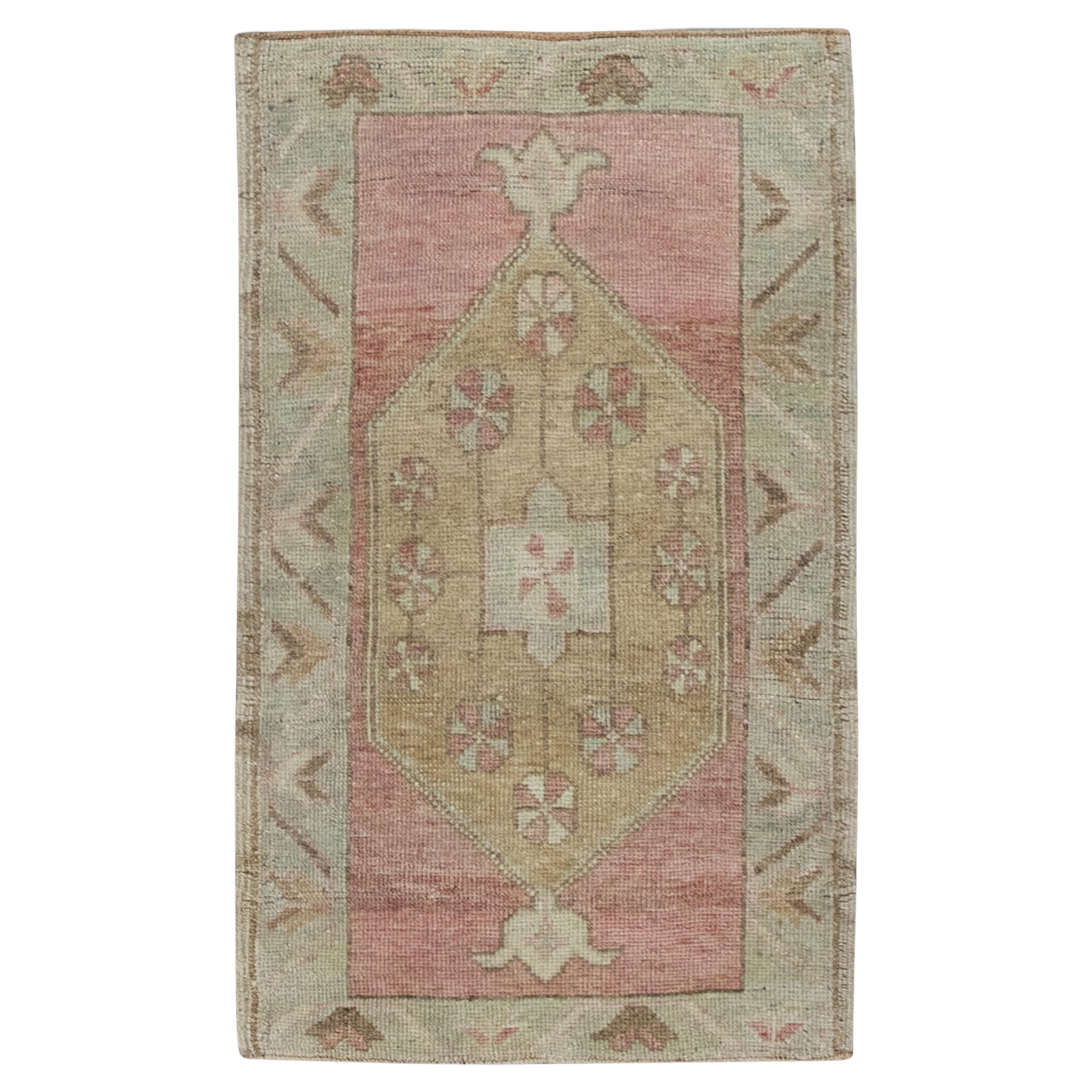 1960s Red Multicolor Vintage Turkish Mini Rug 1'8" X 2'11" For Sale at ...