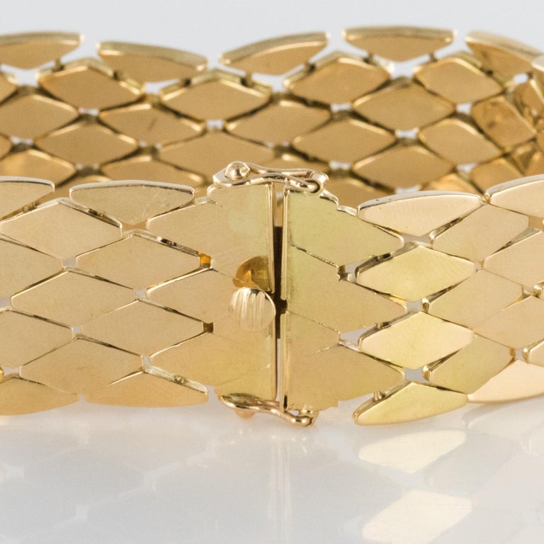 1960s Retro Scales Mesh 18 Karat Yellow Gold Bracelet at 1stDibs | gold ...
