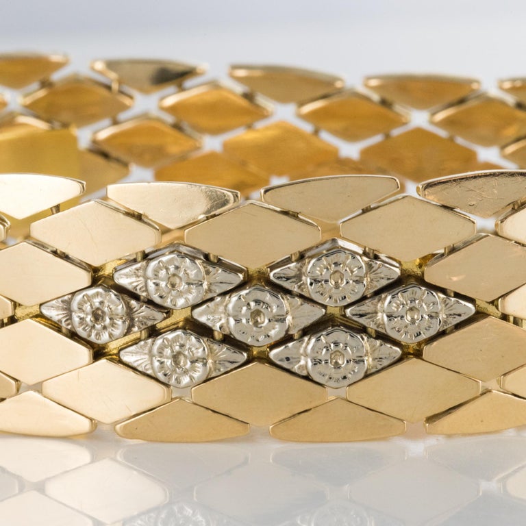 1960s Retro Scales Mesh 18 Karat Yellow Gold Bracelet at 1stDibs | gold ...