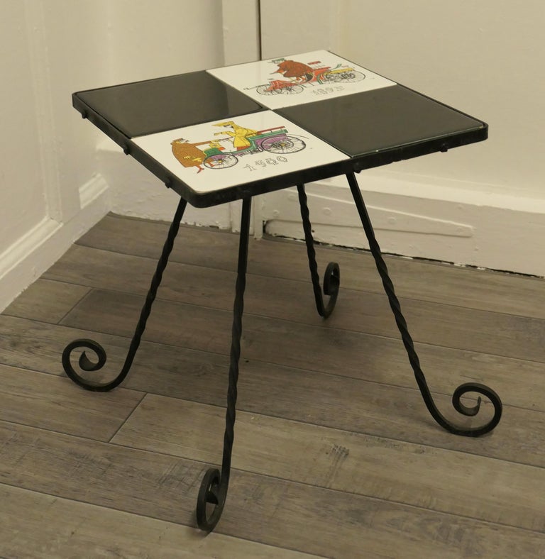 1960s Retro, “Wacky Races” Tiled Occasional Table For Sale at 1stDibs