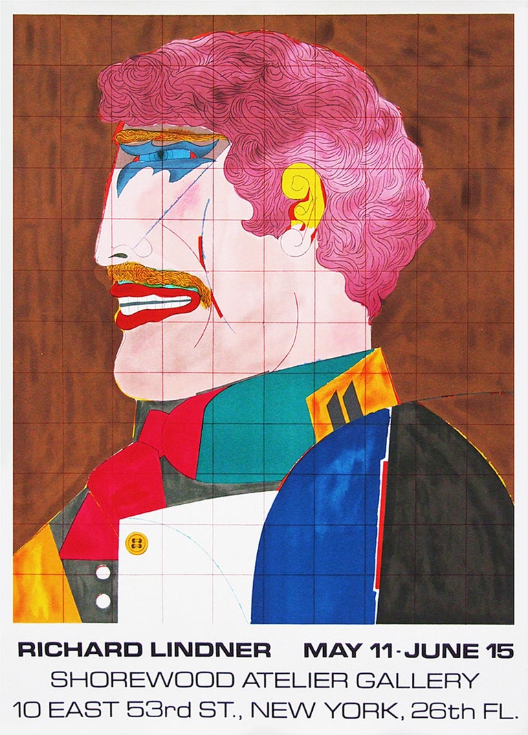 1960s Richard Lindner Exhibition Poster Pop Art Design Profile at 1stDibs