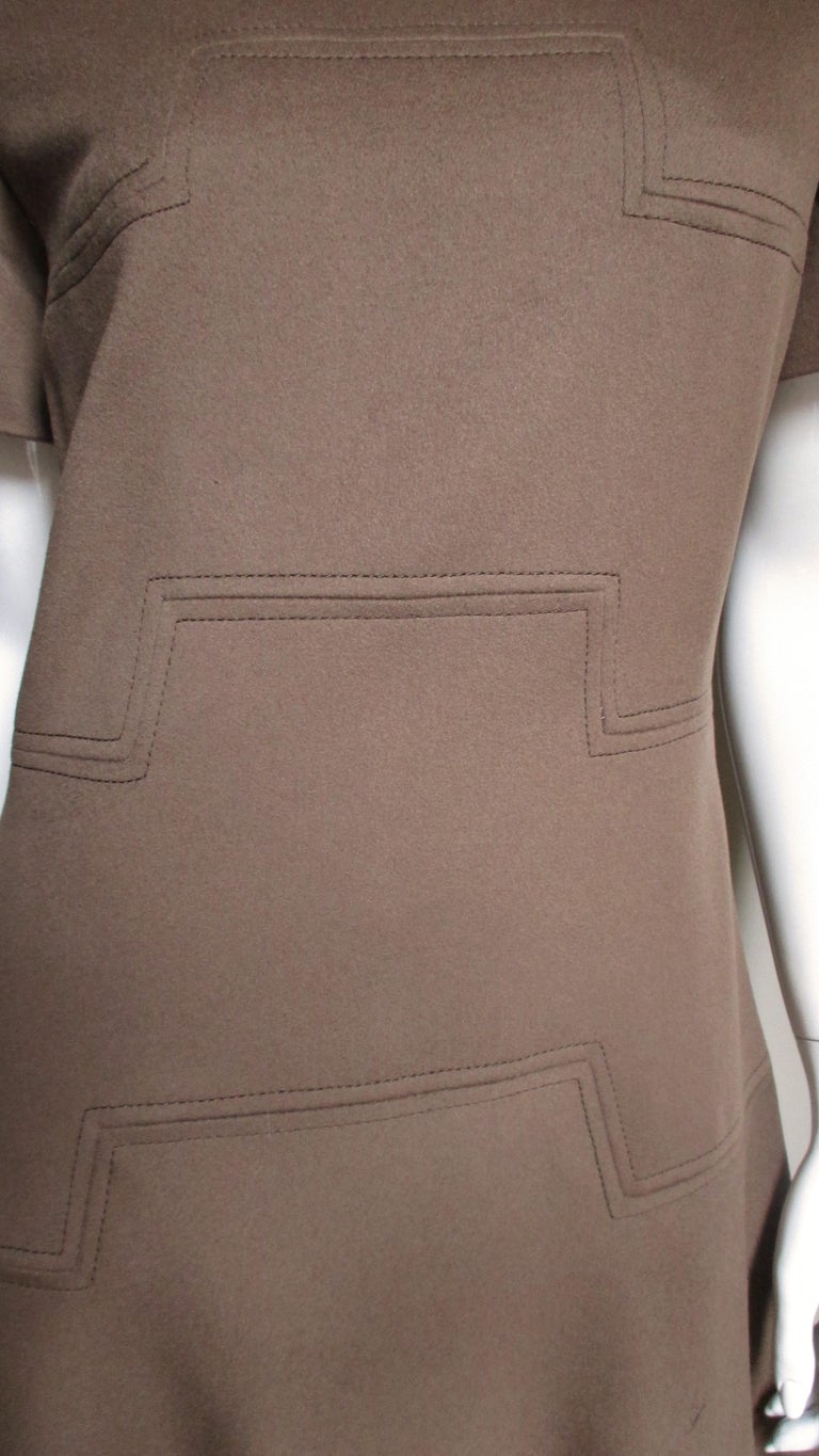 Rikes 1960s Cashmere Dress and Coat with Geometric Seams For Sale at ...