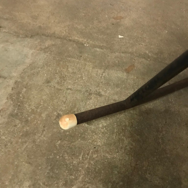 1960s Rocking Chair in Red Plastic Strings on Black Metal Frame For ...