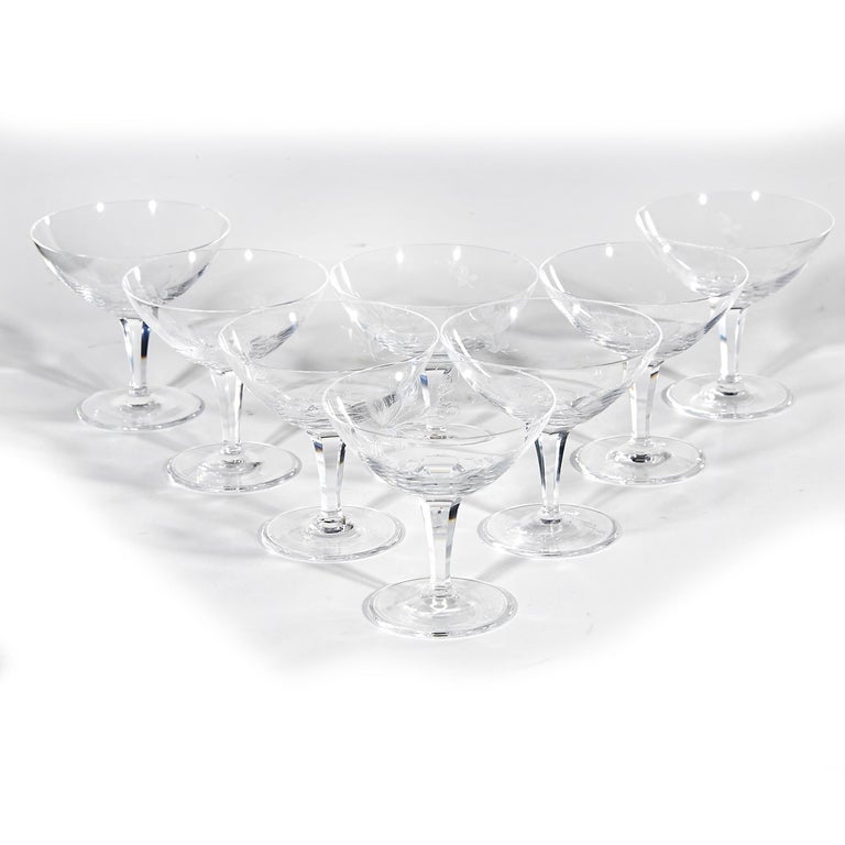 1960s Rosenthal Parisian Spring Glass Coupes, Set of 8 at 1stDibs