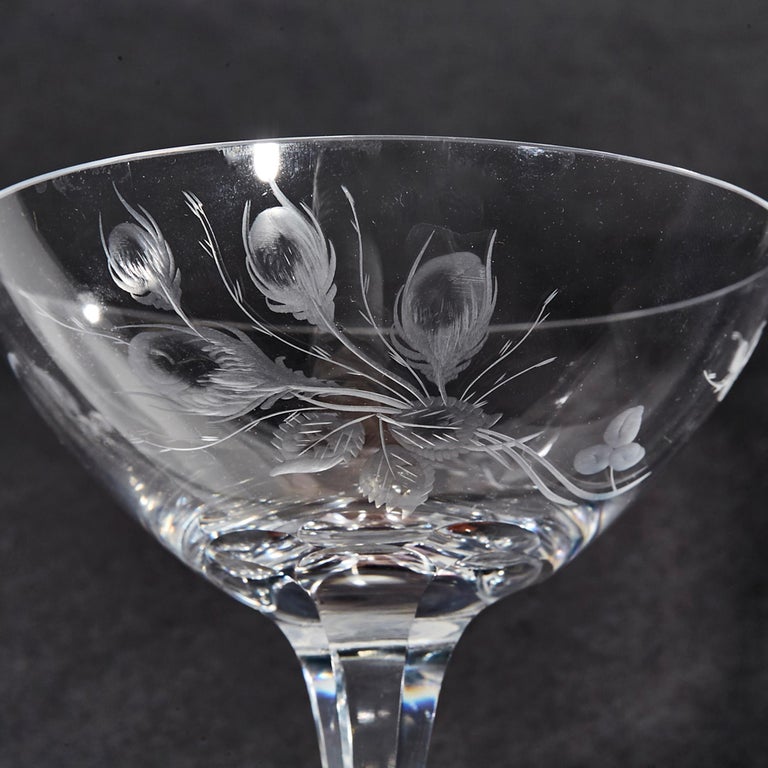 1960s Rosenthal Parisian Spring Glass Coupes, Set of 8 at 1stDibs