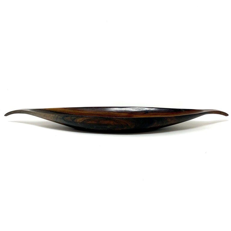 1960s, Rosewood Sculptural Bowl in the Style of Emil Milan "Emilan" For ...
