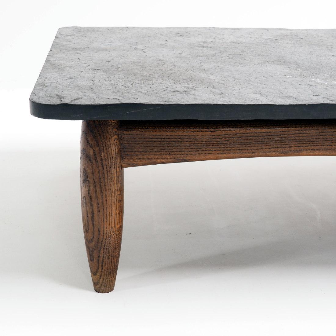 1960s Rudimentary Coffee Table with Slate Top at 1stDibs